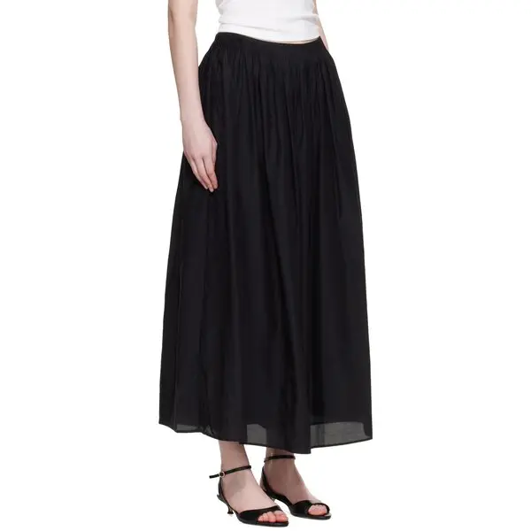 Loulou De Saison Naya Flared Midi Skirt - Black