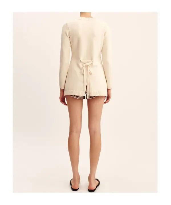 Posse Long Sleeve Knitwear Cardigan With Ruffled Hem And Drawstring