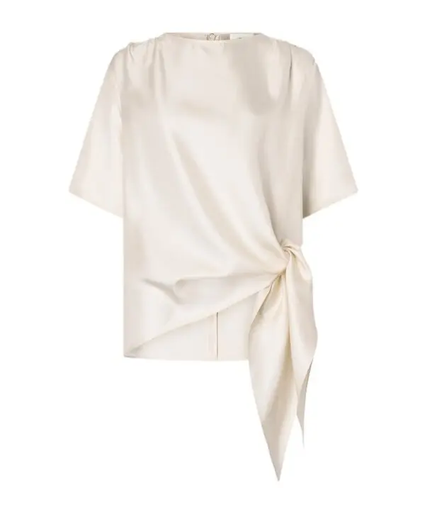 Loulou De Saison Asymmetrical Knotted Top - Ivory