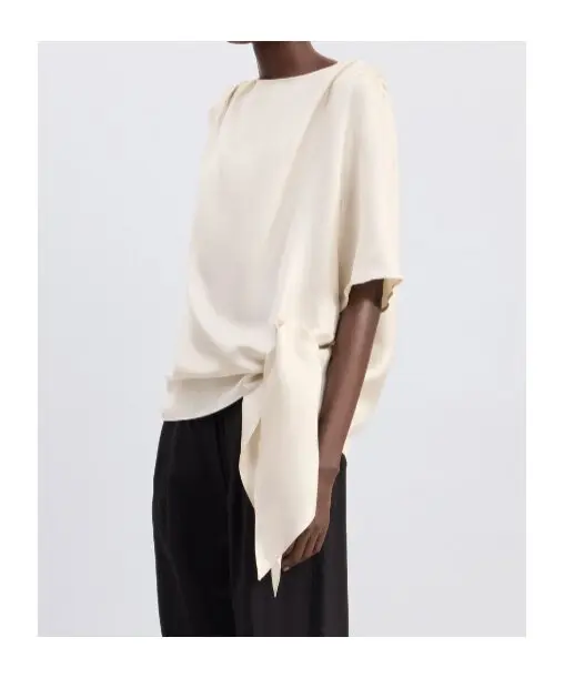 Loulou De Saison Asymmetrical Knotted Top - Ivory