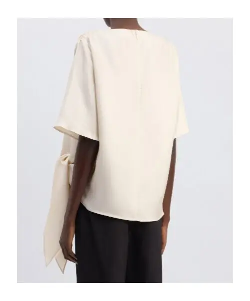 Loulou De Saison Asymmetrical Knotted Top - Ivory