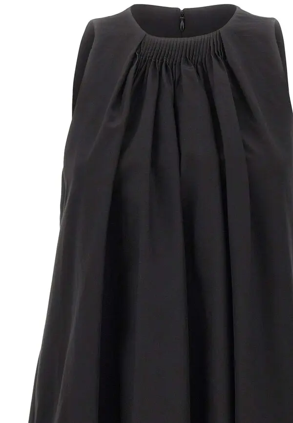Loulou De Saison Sleeveless Gathered Round Neck Top - Black