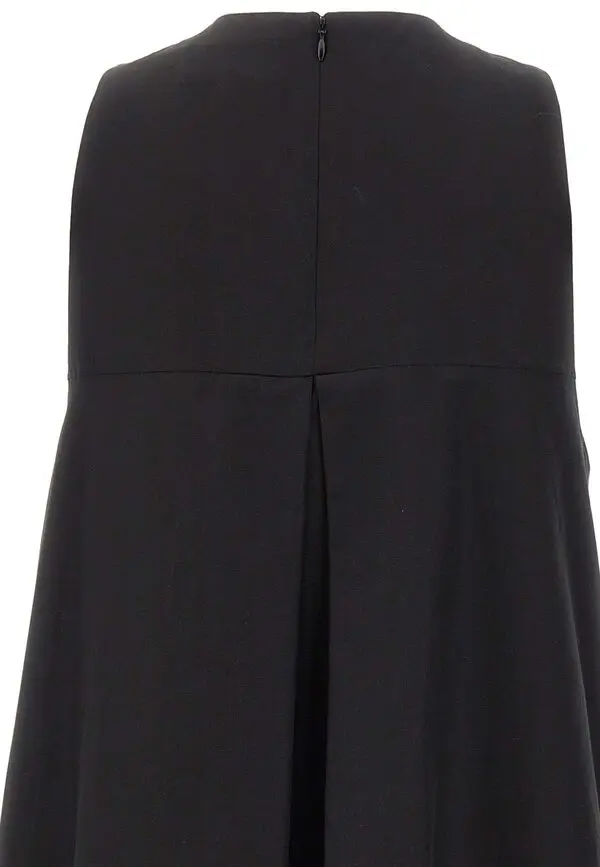 Loulou De Saison Sleeveless Gathered Round Neck Top - Black