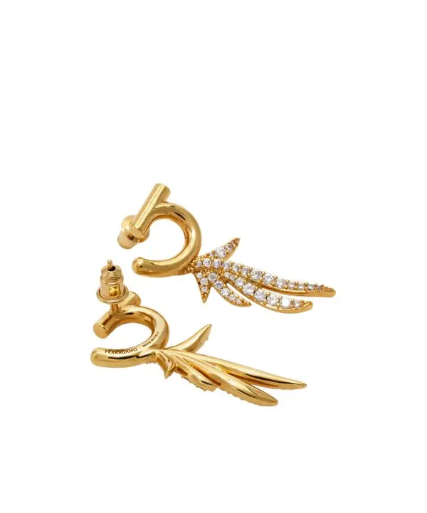 FERRAGAMO Embellished Gancini Stud Earrings