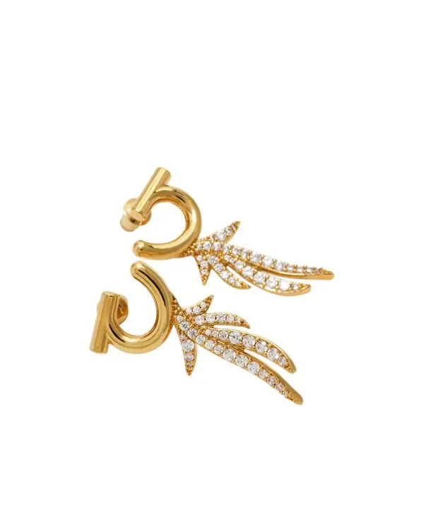FERRAGAMO Embellished Gancini Stud Earrings