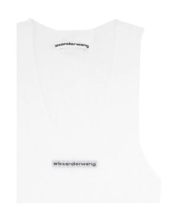 Alexander Wang Jacquard Logo Racer Tank Top