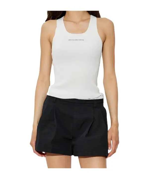 Alexander Wang Jacquard Logo Racer Tank Top