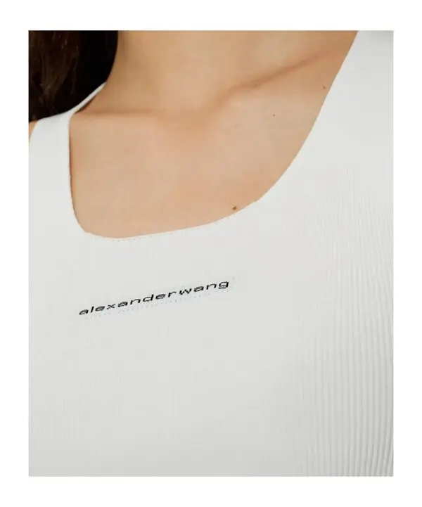 Alexander Wang Jacquard Logo Racer Tank Top
