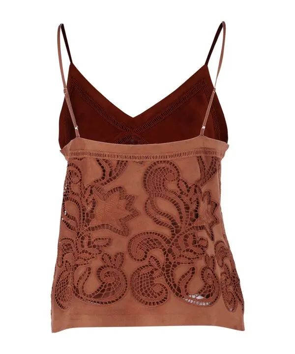 Ermanno Scervino V-neck Spaghetti Strap Top With Cutout Detailing