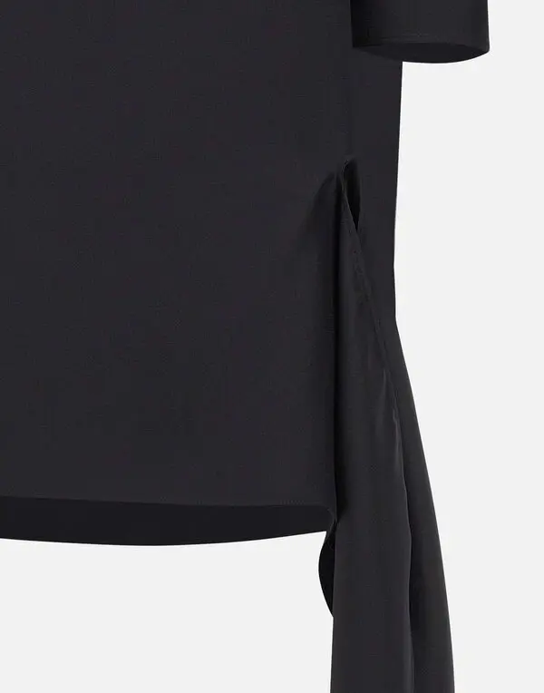 Loulou De Saison Short Sleeve Asymmetrical Draped Top
