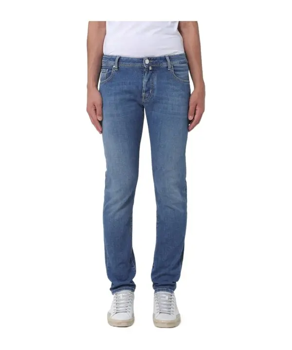 Jacob Cohen Straight Leg Jeans With Logo Detail