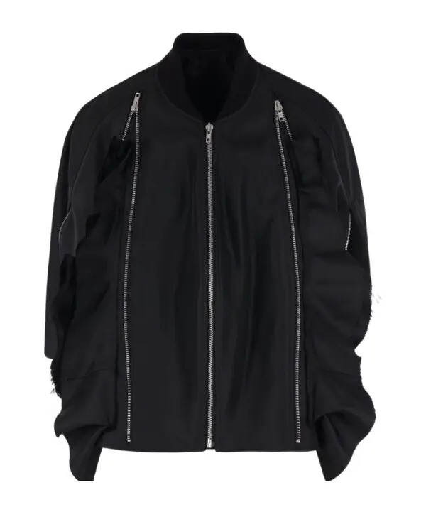 Comme Des Garçons Ruffled Zip-detail Jacket