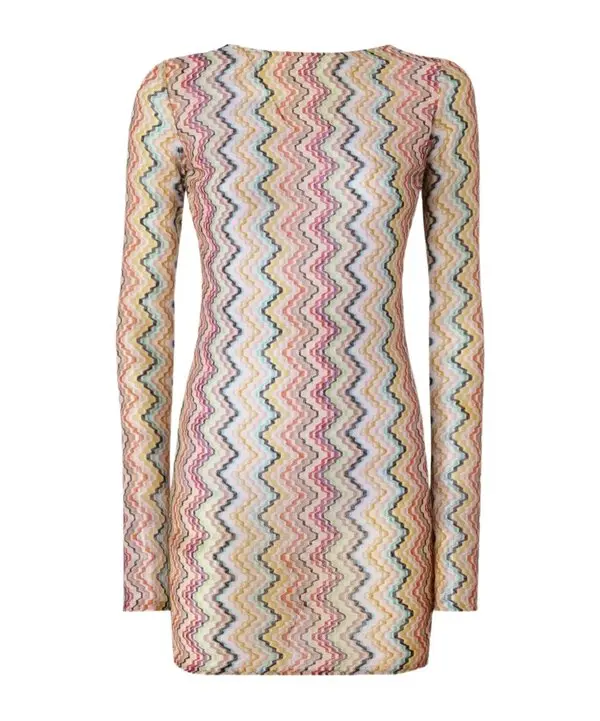 Missoni Zigzag-knit Open-back Mini Dress - Multicolor