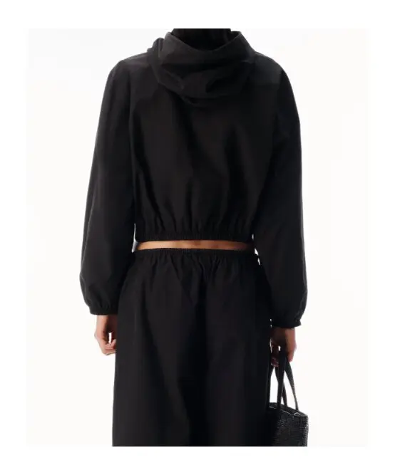 Alexander Wang Cropped Rhinestone Hooded Jacket