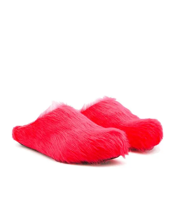Marni Fussbett Round Toe Slip-on Mules - Red