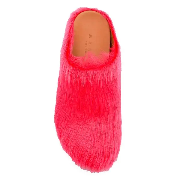 Marni Fussbett Round Toe Slip-on Mules - Red