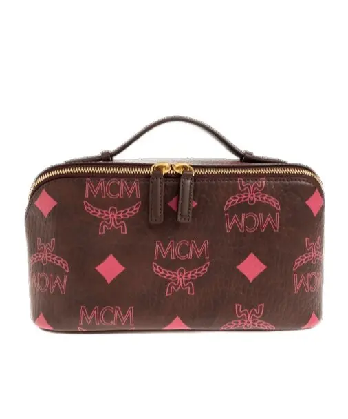 Mcm Ottomar Zipper Toiletry Bag - Brown