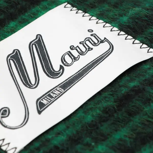Marni Logo Patch Fringed Scarf