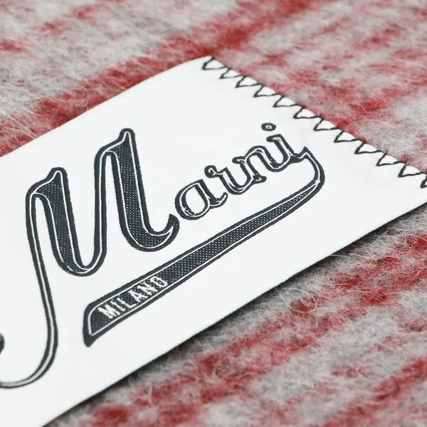 Marni Logo Patch Fringed Scarf