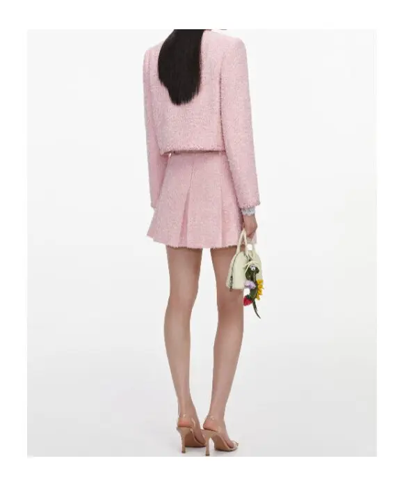 SELF-PORTRAIT Boucle Jacket With Hook-eye Closure