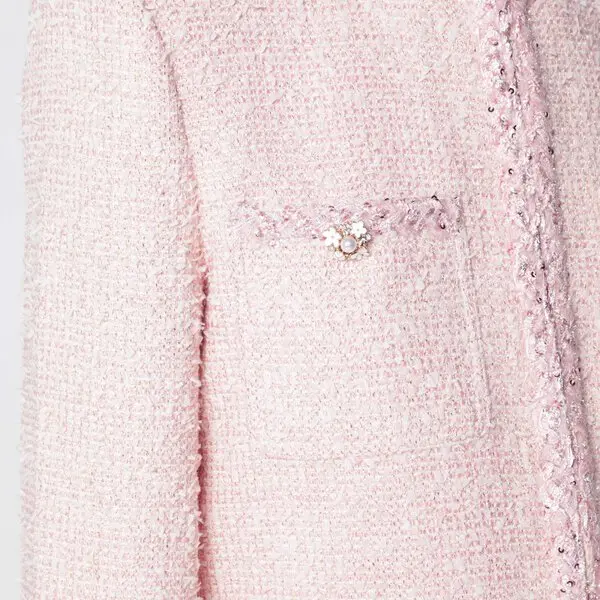 SELF-PORTRAIT Boucle Jacket With Hook-eye Closure