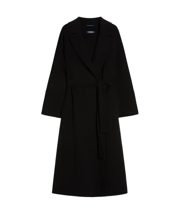 Max Mara Belted Long-sleeved Coat - Black