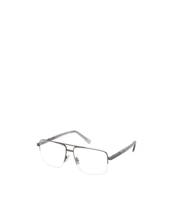 Zegna Rectangular Pilot Frame Eyeglasses - White