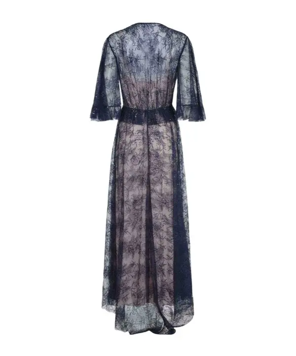 Alberta Ferretti Sequined Lace Evening Gown
