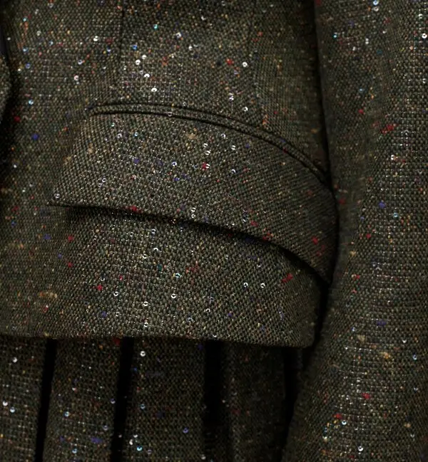 Dior Cropped Fitted Jacket With Shawl Lapel And Fabric Covered Button Front