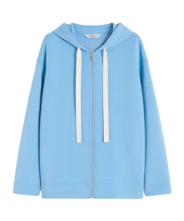Max Mara Logo-print Zip-up Hoodie - Turquoise