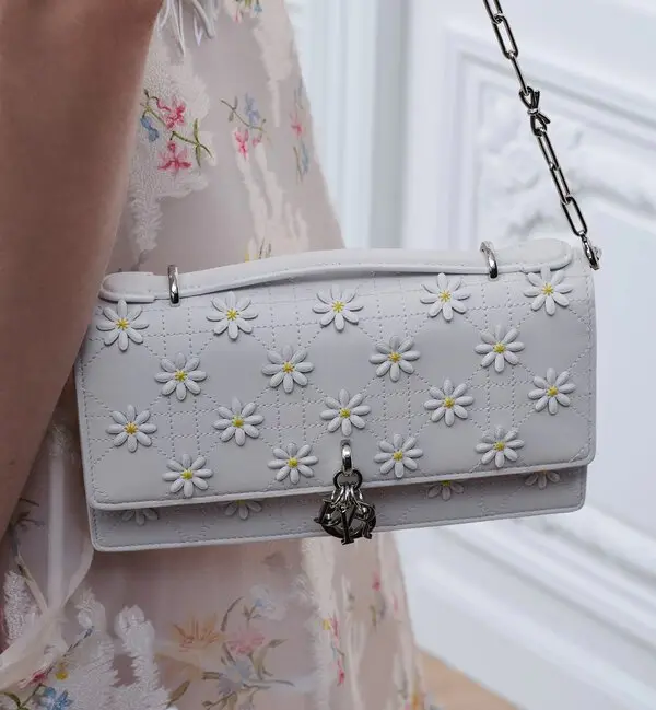Dior Leather Daisy Quilted Mini Bag