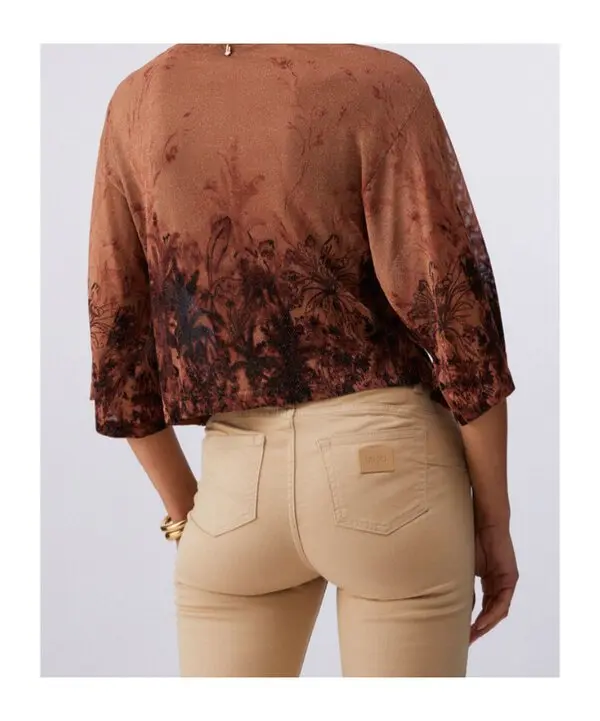 Liu Jo Printed Jumper With Three-quarter Sleeves