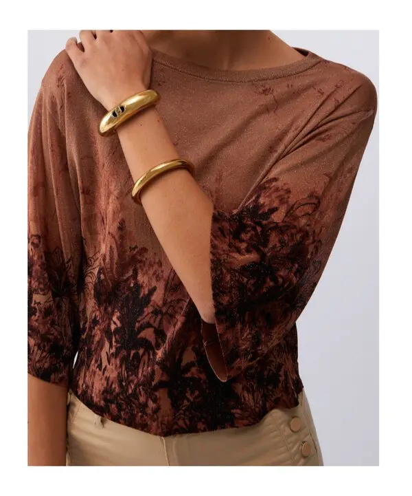 Liu Jo Printed Jumper With Three-quarter Sleeves