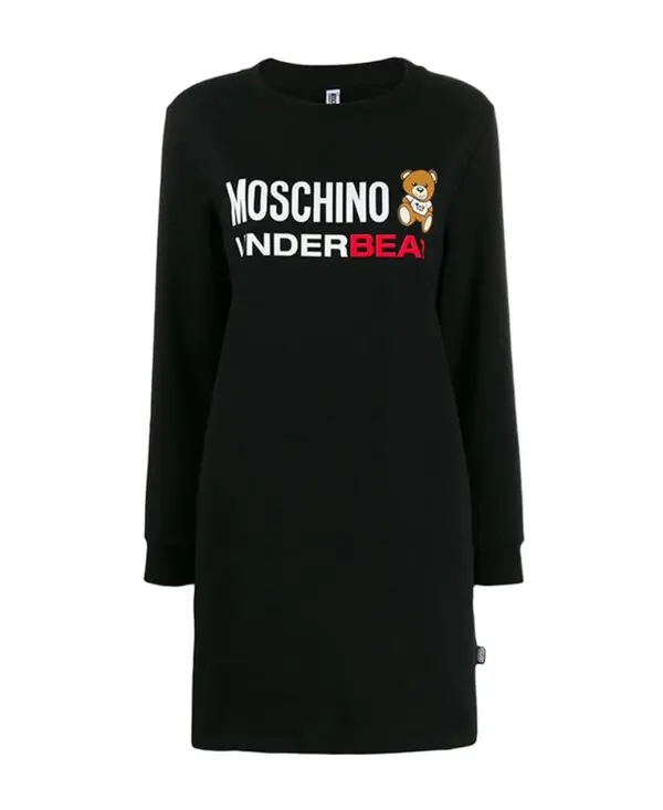 Moschino Long-sleeved T-shirt Dress With Logo Detail