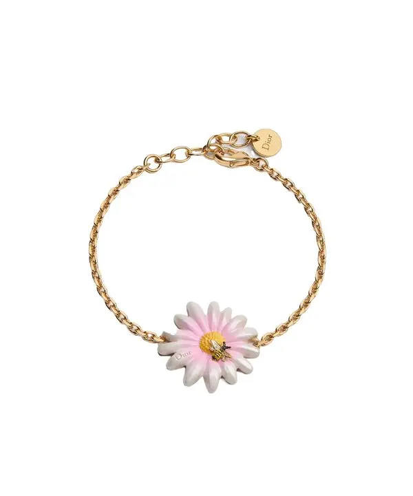Dior Gold-finish Metal Daisy Bracelet - Yellow