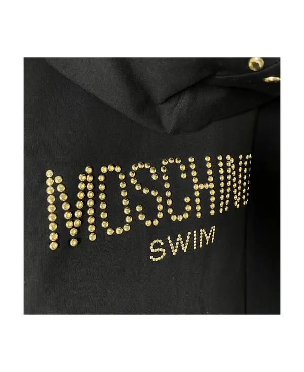 Moschino Studded Logo Hooded Zip Jacket