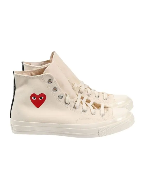 Play Comme Des Garcon X Converse High Top Canvas Sneakers