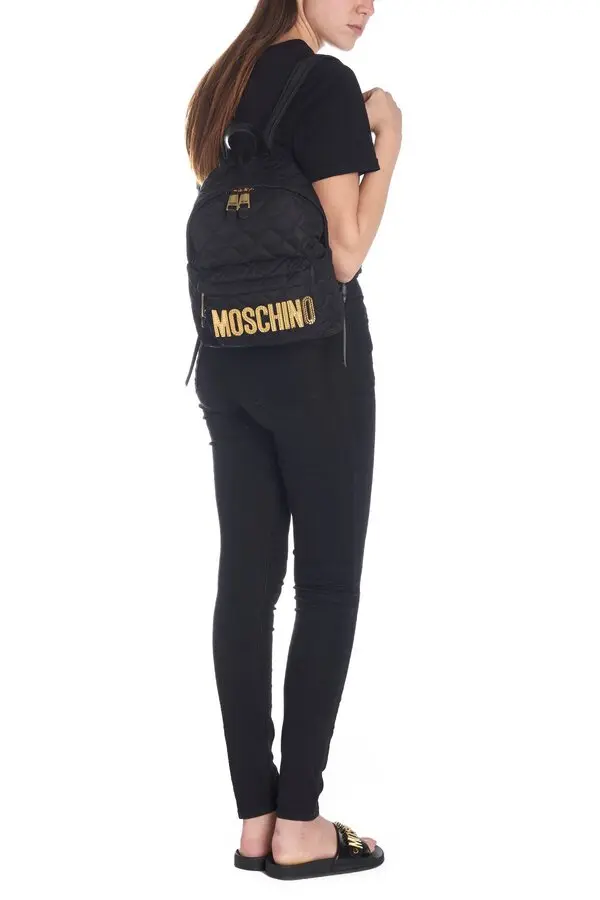 Moschino Quilted Logo Backpack
