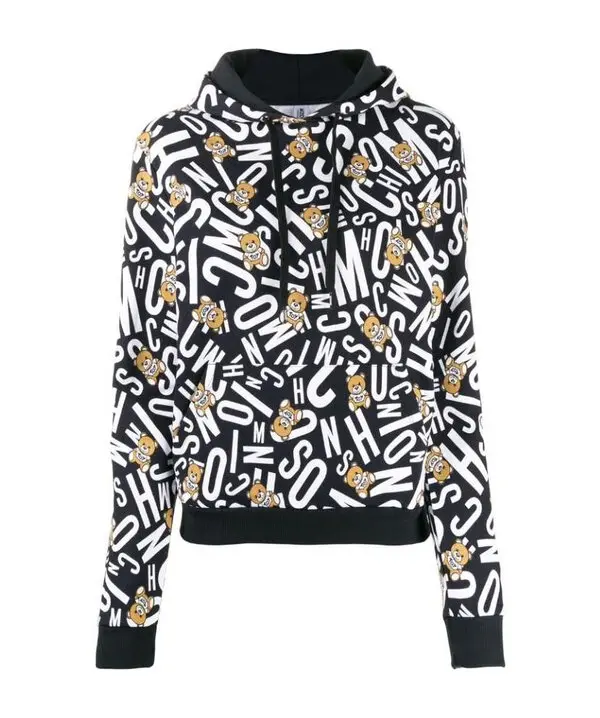 Moschino Full Logo Teddy Bear Hoodie