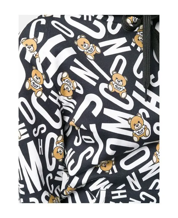 Moschino Full Logo Teddy Bear Hoodie