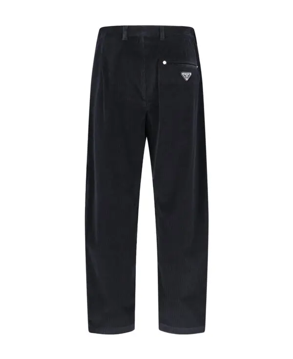 Prada Triangle Logo Corduroy Trousers