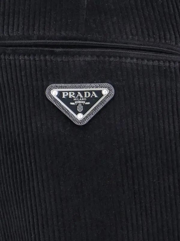 Prada Triangle Logo Corduroy Trousers