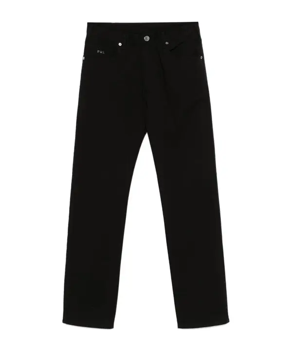 Emporio Armani Logo Plaque Slim Fit Jeans - Black