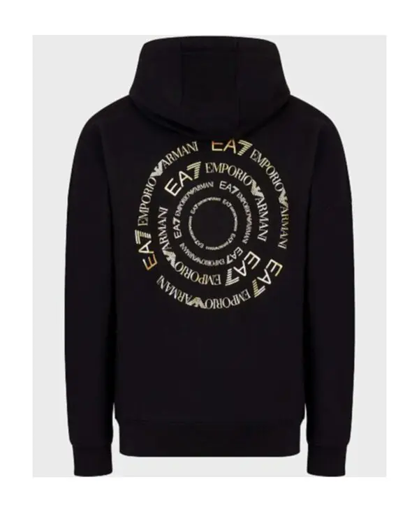 EA7 Logo Print Zip-up Hoodie