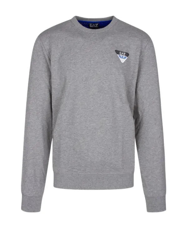 EA7 Cotton Crewneck Sweatshirt With Logo Detail