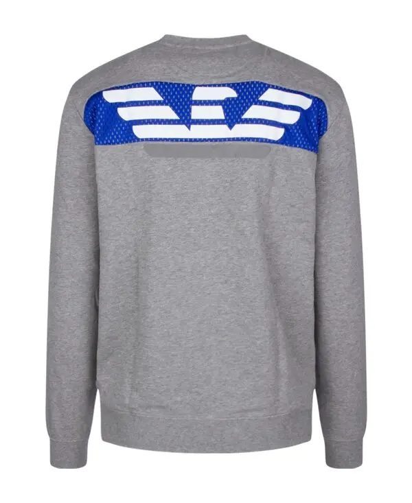 EA7 Cotton Crewneck Sweatshirt With Logo Detail