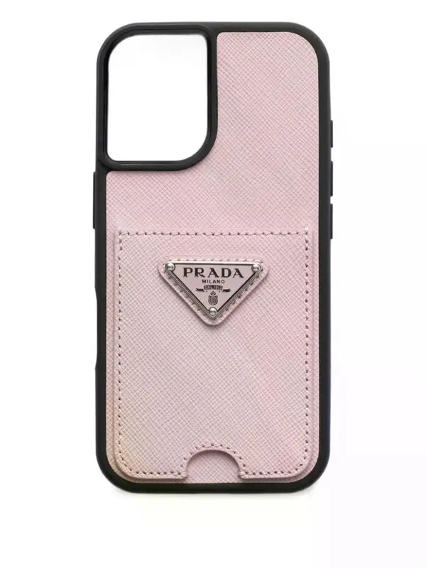 Prada Saffiano Leather Iphone 16 Case - Pink