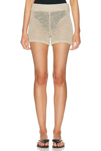 Enza Costa Linen Open Knit Short