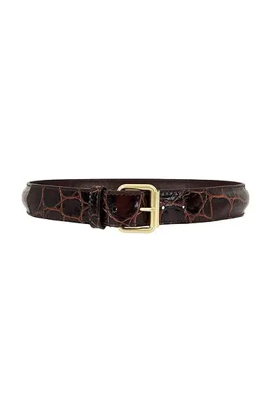 Dries Van Noten Printed Croc Belt - Brown