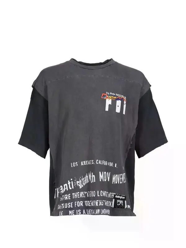 RRR123 Moda Apocrypha Quad Tee Distressed Layered-effect T-shirt